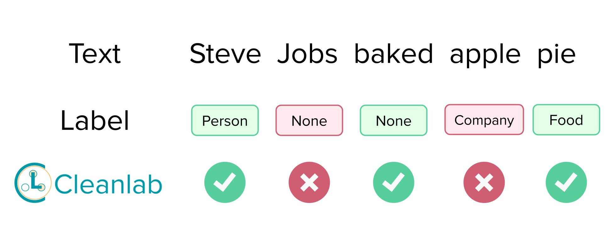 Detecting Issues in Named Entity Recognition Datasets | Cleanlab Studio Docs